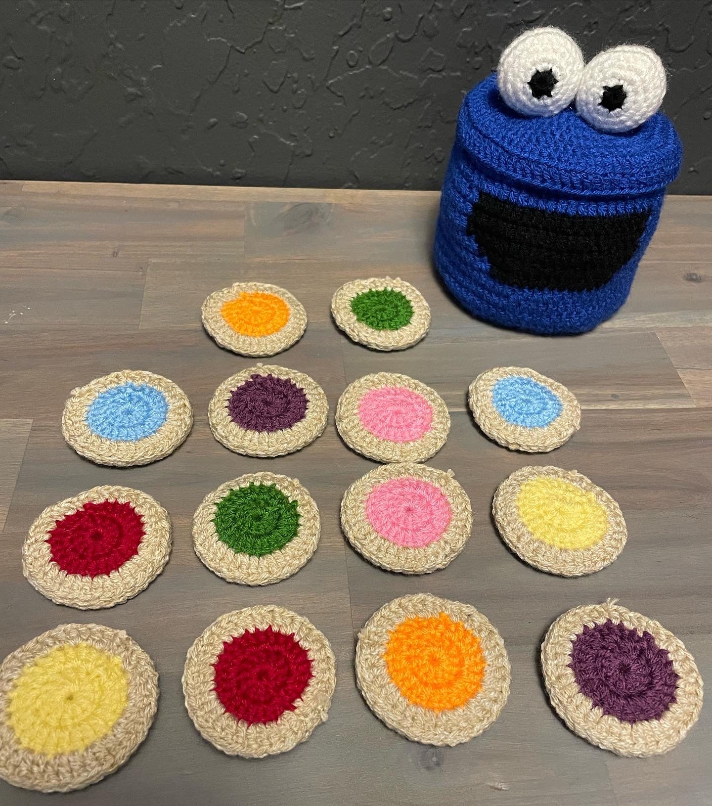 Crochet Cookie Jar Monster Matching Game - Etsy