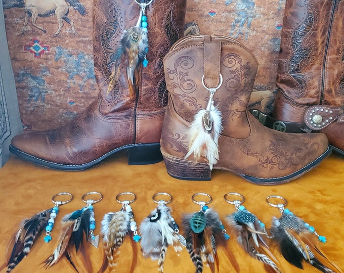 Boot Bling, Boot Bracelet, Feather and Beads Boot Topper With Charm ...