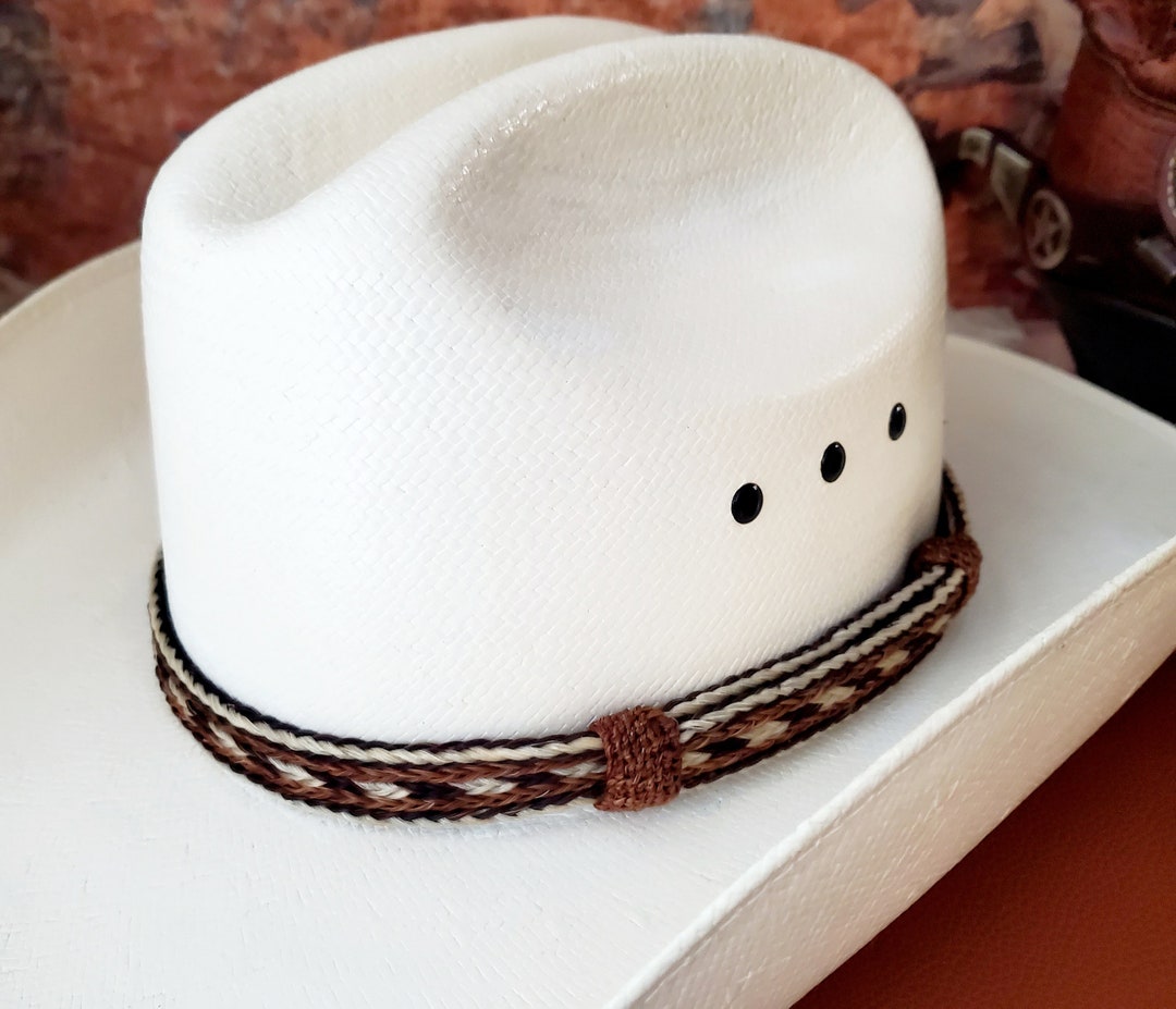 LONGMIRE Horse Hair Braided Hat Band is Adjustable With Sliding Knots ...