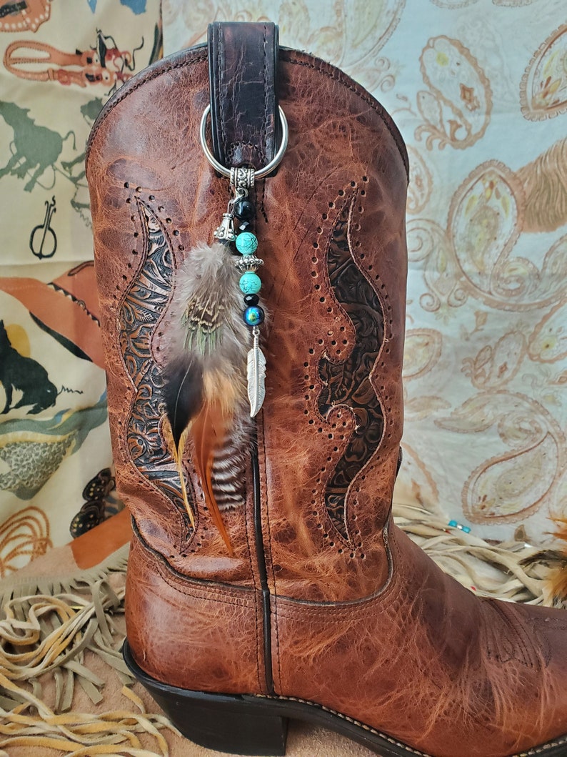 Boot Topper Boot Bling Feather Boot Tooper With Beads and | Etsy
