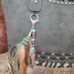 Custom Purse Dangle, Bag Charm, Feather Dangle for Your Purse, Hand Bag ...