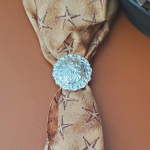 Concho Scarf Slide for Silk Wild Rag, Bandana, Scarf - Silver Color ...