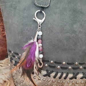Custom Purse Dangle, Bag Charm, Feather Dangle for Your Purse, Hand Bag ...