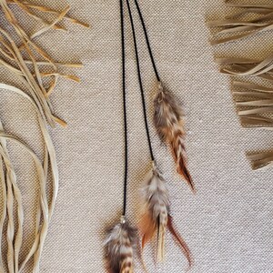 Hair Feather Hair Clip With Leather Cord, Feathers & Beads, Boho Hair ...