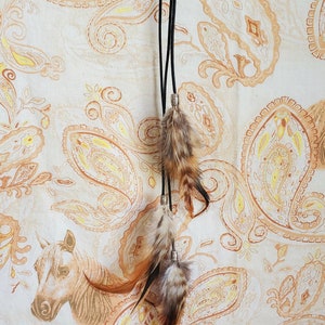 Hair Feather Hair Clip With Leather Cord, Feathers & Beads, Boho Hair ...