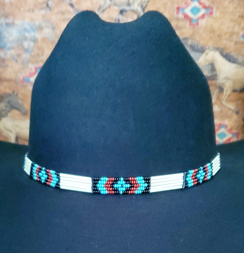 Hat Band - Native American Indian Style Beaded Hatband, Adjustable ...