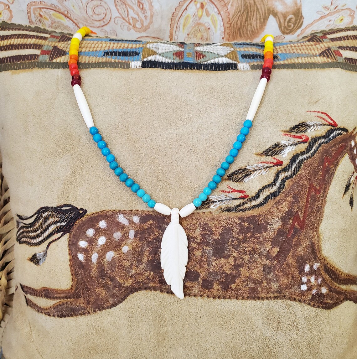 Native American Indian Style Necklace Bone Hairpipe Bead - Etsy