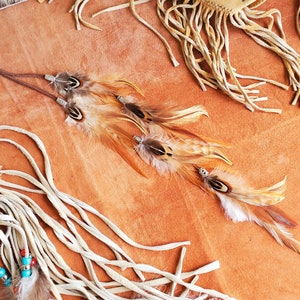 Alligator Feather Clip - 4", 8", 11", or 15" - Suede Lace, Natural ...