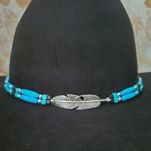 Turquoise Western Cowboy Hat Band Made From Turquoise Bone Hairpipe ...