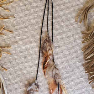 Hair Feather Hair Clip With Leather Cord, Feathers & Beads, Boho Hair ...