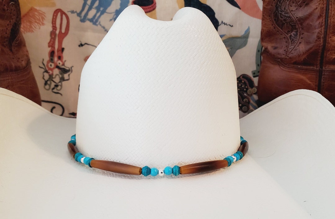 Hat Band Handmade From Buffalo Horn Hairpipe Beads, Native American ...