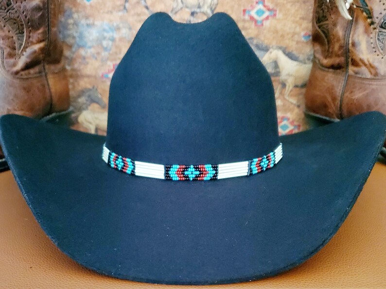 Hat Band - Native American Indian Style Beaded Hatband, Adjustable ...