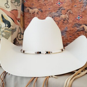 Cross Hat Band, Western Bone or Turquoise Howlite Cross and Hairpipe ...