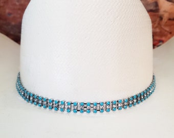 Rhinestone Western Hat Band | Handmade Adjustable Beaded Crystal Hat ...