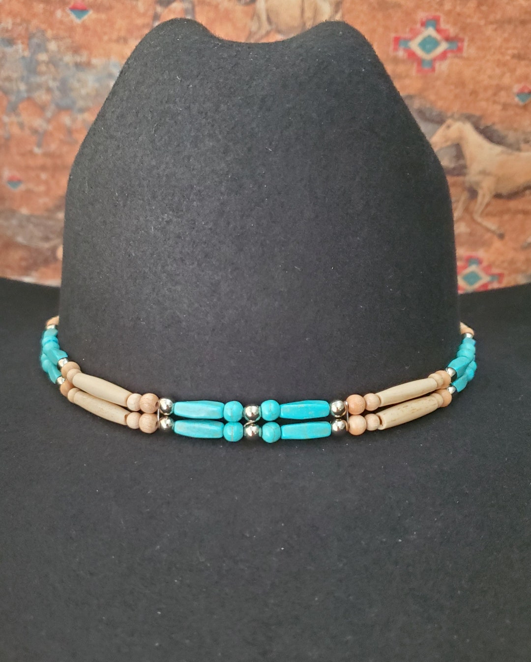 Western Turquoise Cowboy Hatband, Cowgirl or Cowboy Hat Band, Native ...