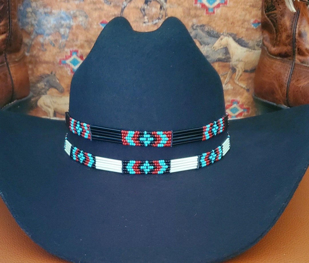Hat Band - Native American Indian Style Beaded Hatband, Adjustable ...