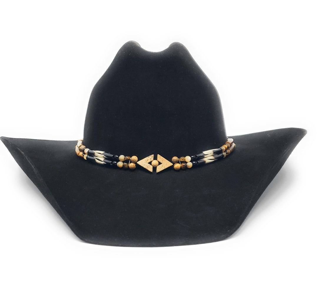 Western Cowboy Hatband, Natural Stone, Hairpipe Beads, Arrow / Chevron ...