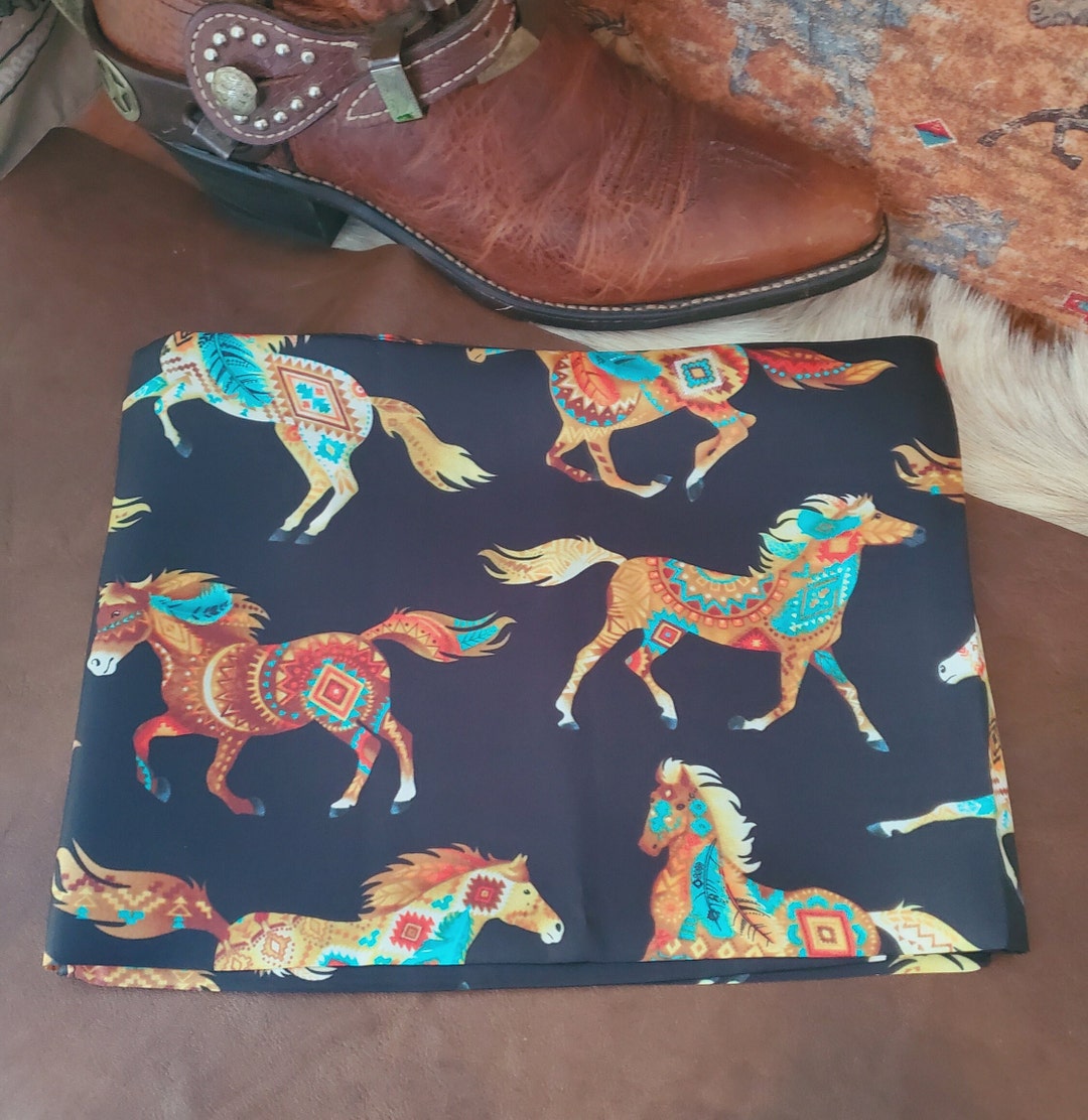 Silk Wild Rag With Horses, Cowboy, SASS, Bandana, Neck Scarf, Fancy ...