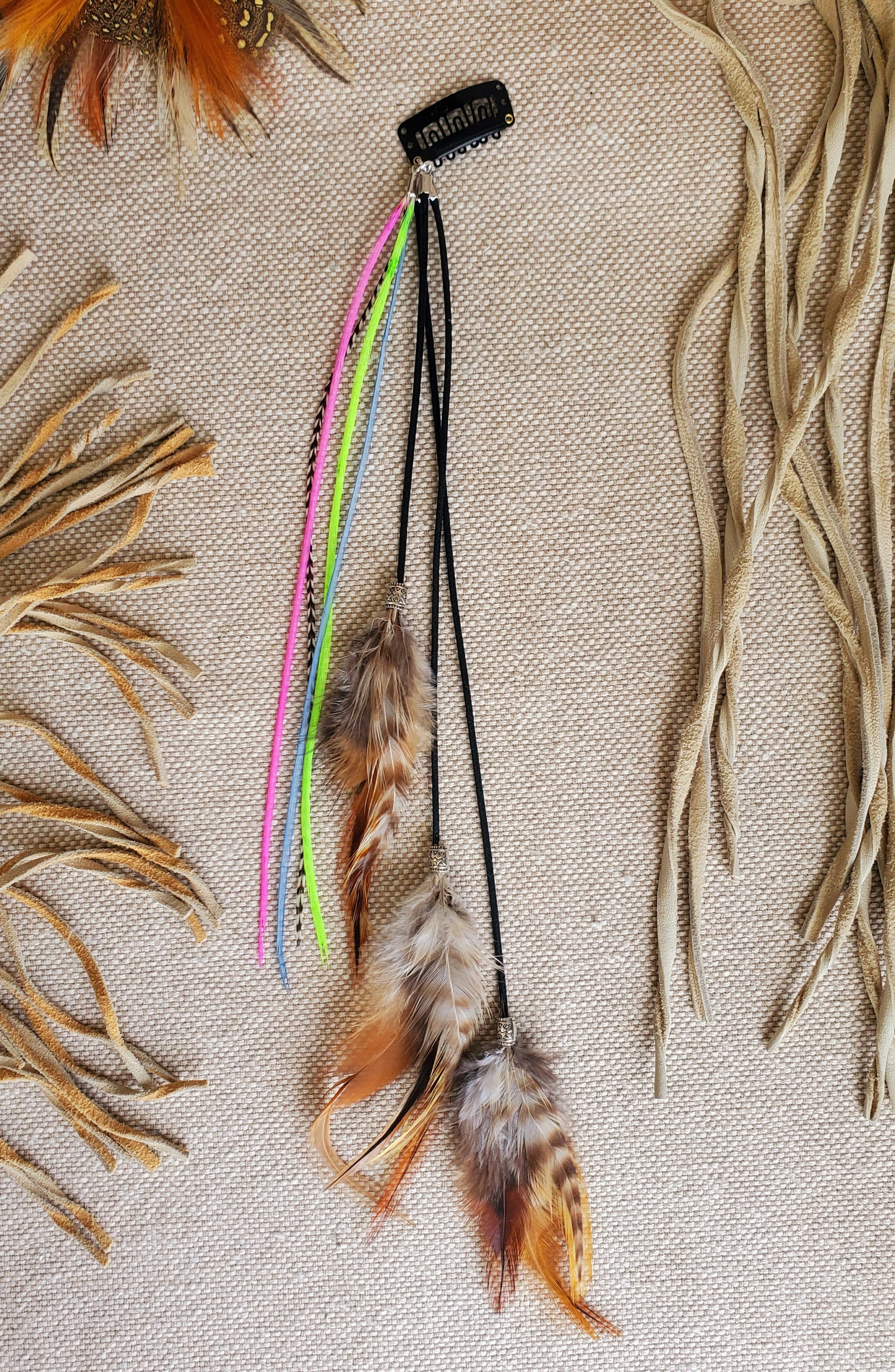 Long Skinny Feather(s) and a Clip, Boho Hair Extension, Choose How Many ...