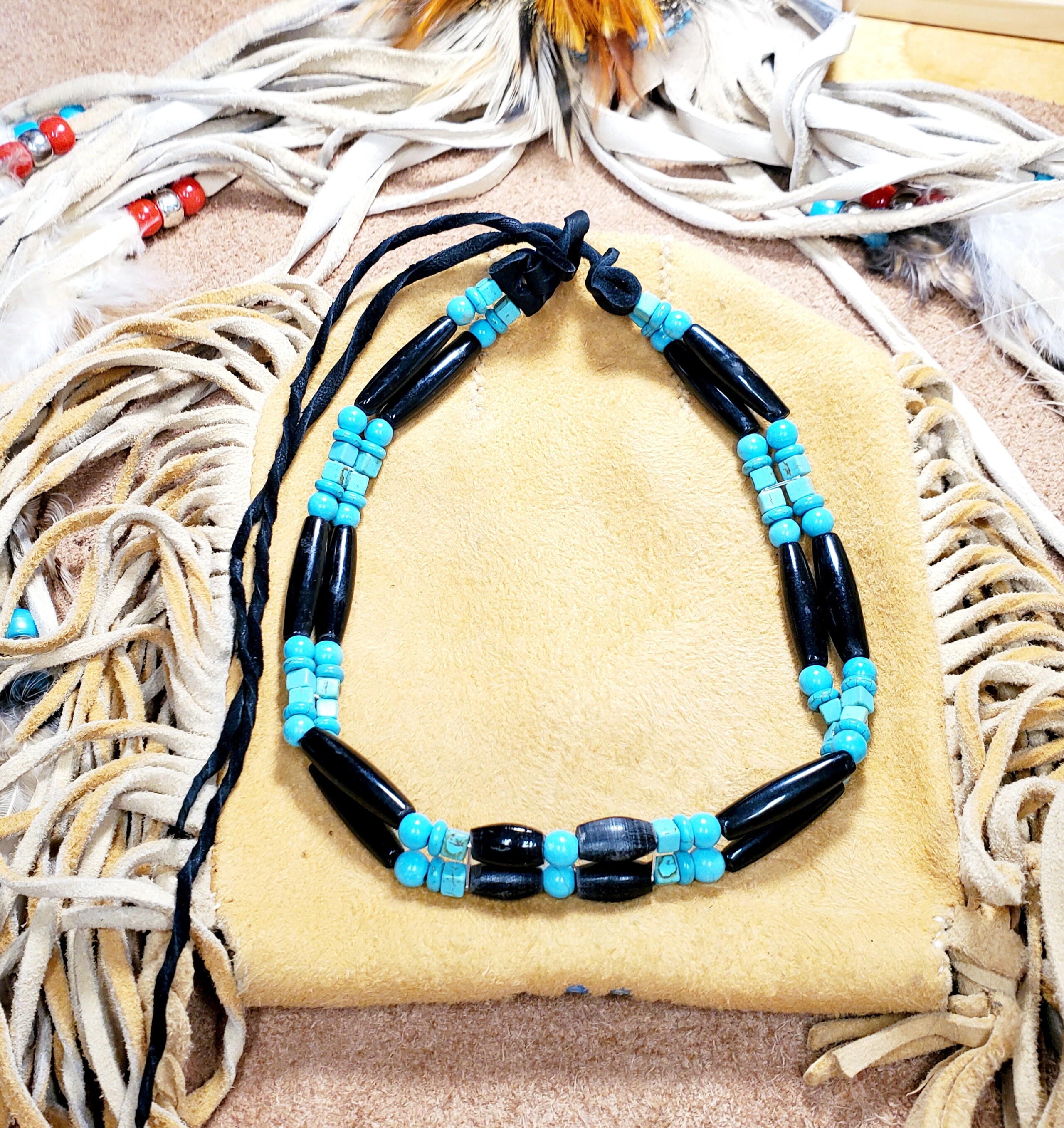 Native American Indian Style Choker Black Horn Hairpipe Bead - Etsy