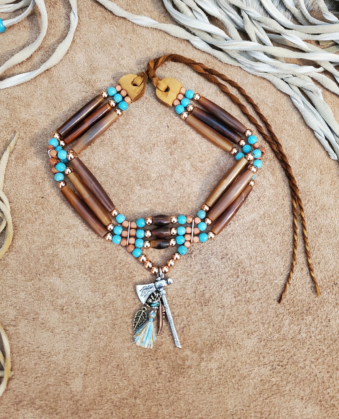 Native Hairpipe Choker With Arrowhead Handmade Native - Etsy
