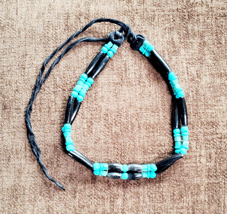 Native American Indian Style Choker Black Horn Hairpipe Bead - Etsy
