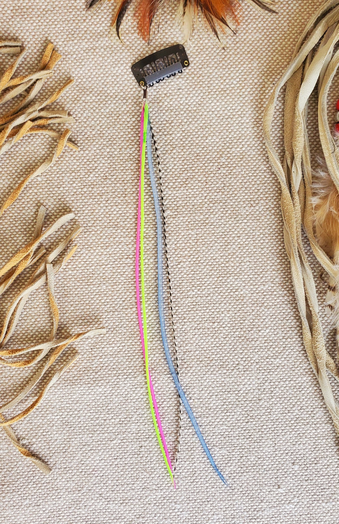 Long Skinny Feather(s) and a Clip, Boho Hair Extension, Choose How Many ...