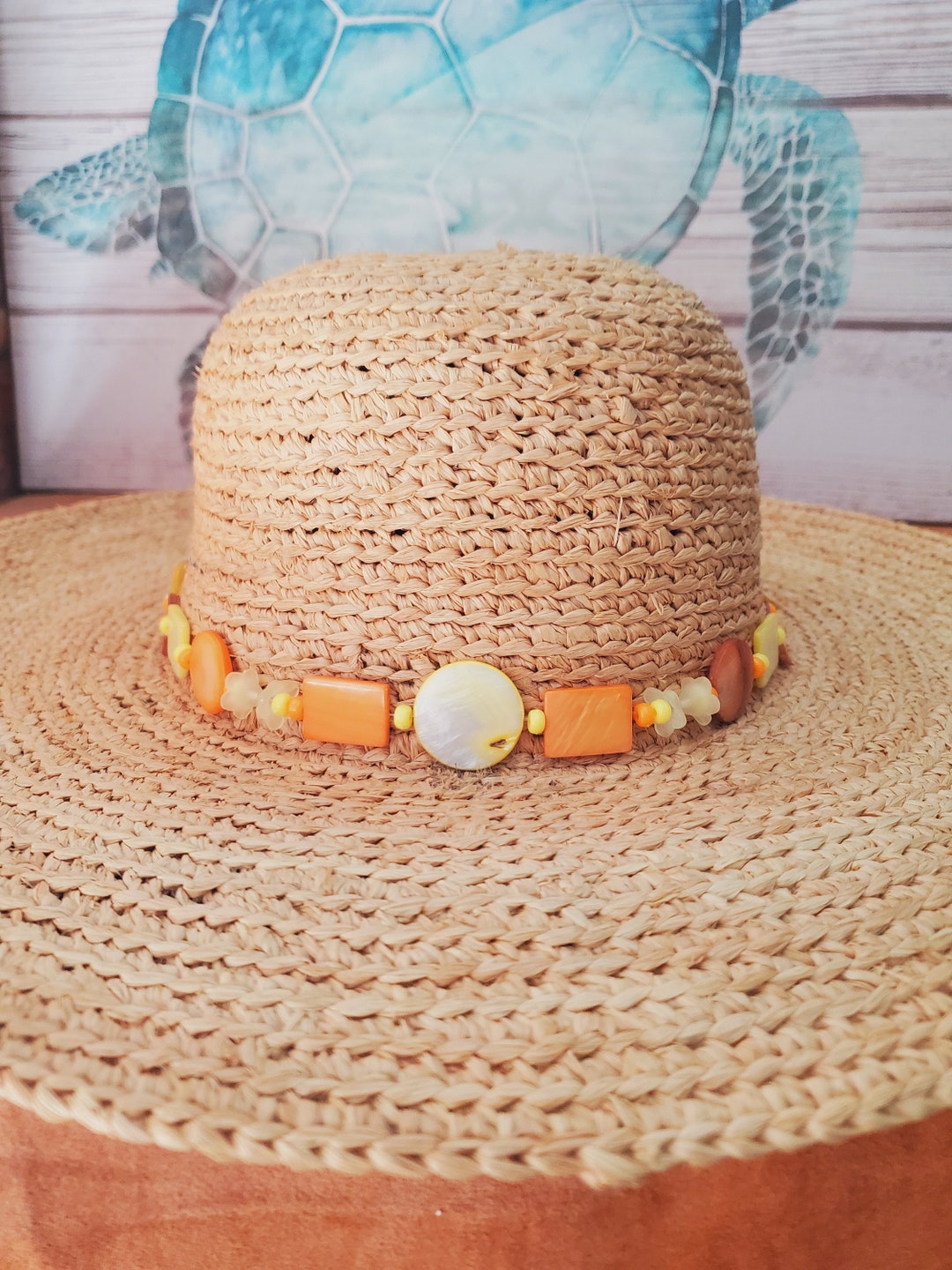 Shell Hatband for a Beach Hat, Sun Hat or Gardening Hat - Handmade ...