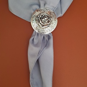 Silk Wild Rag Bandana Scarf Slide - Silver Color With Southwest Designs ...