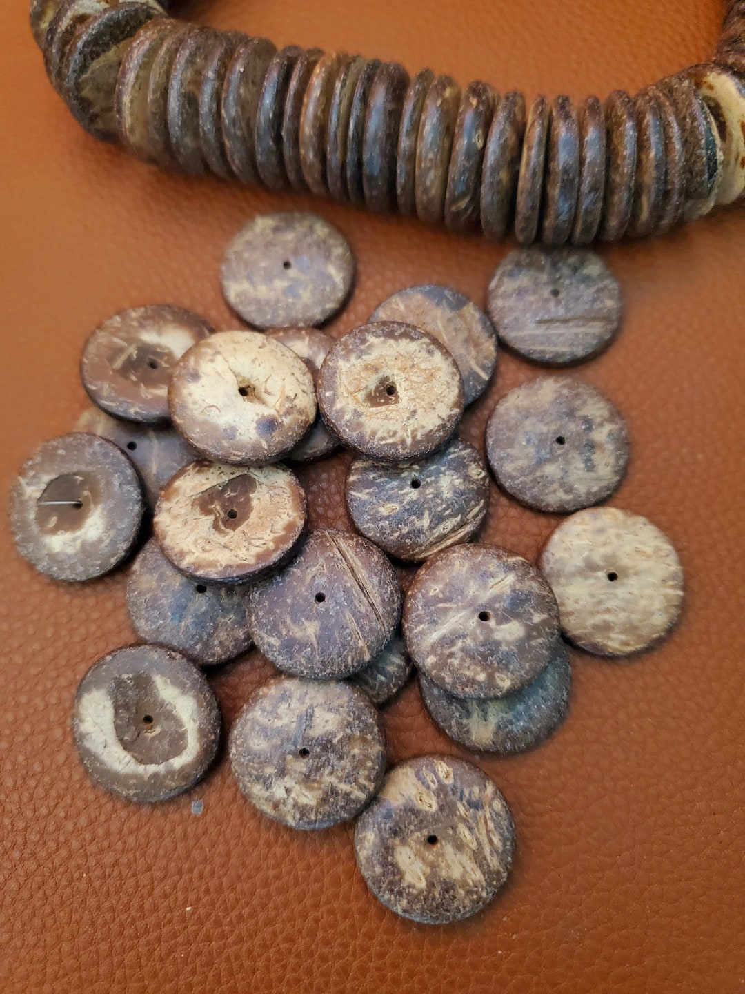 Coco Wheel Wood Circle Disc Donut Rondelle Bead, 20mm, Brown or Off ...