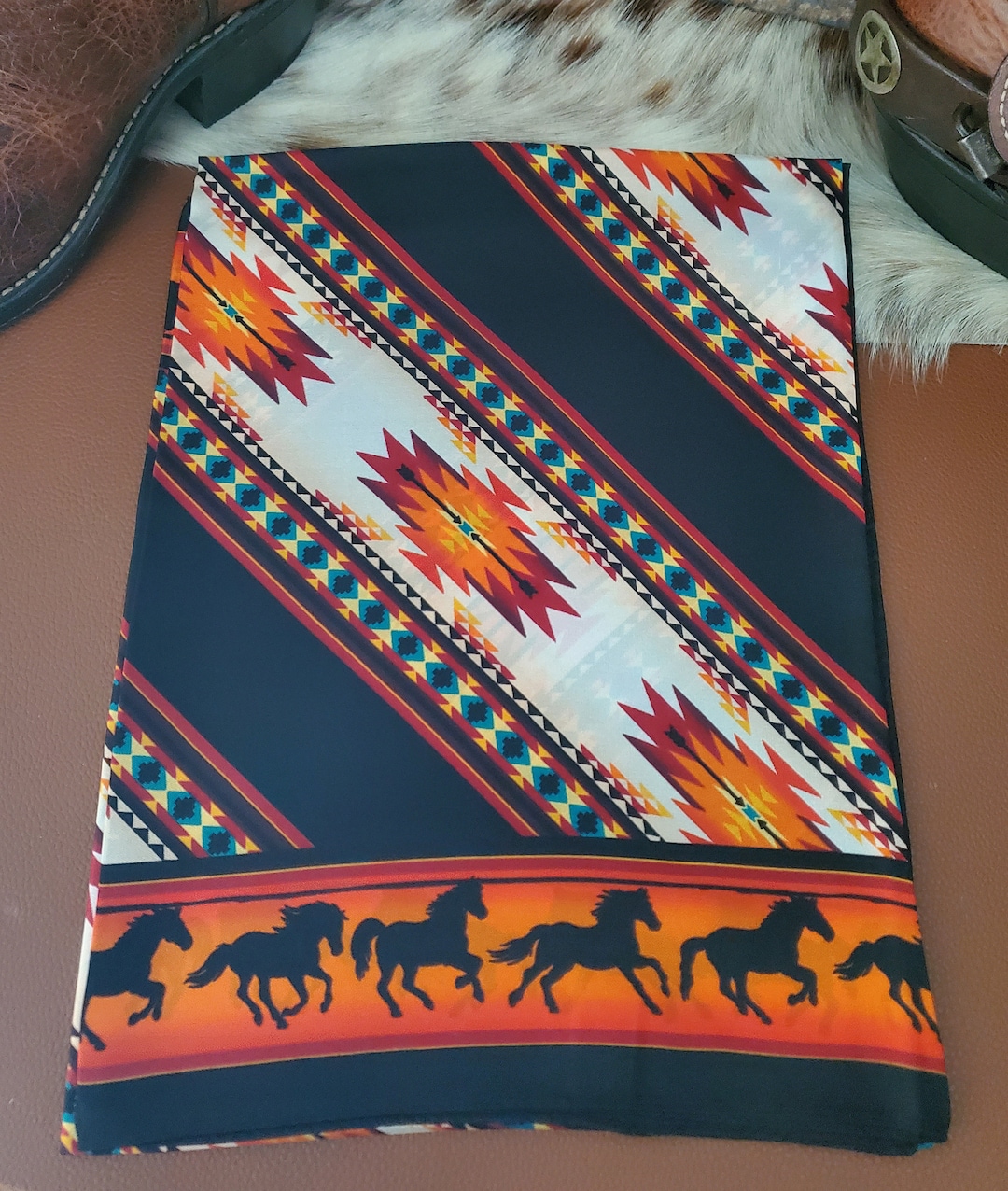 Southwest Silk Wild Rag With Horses, Western, Cowboy, SASS, Bandana ...