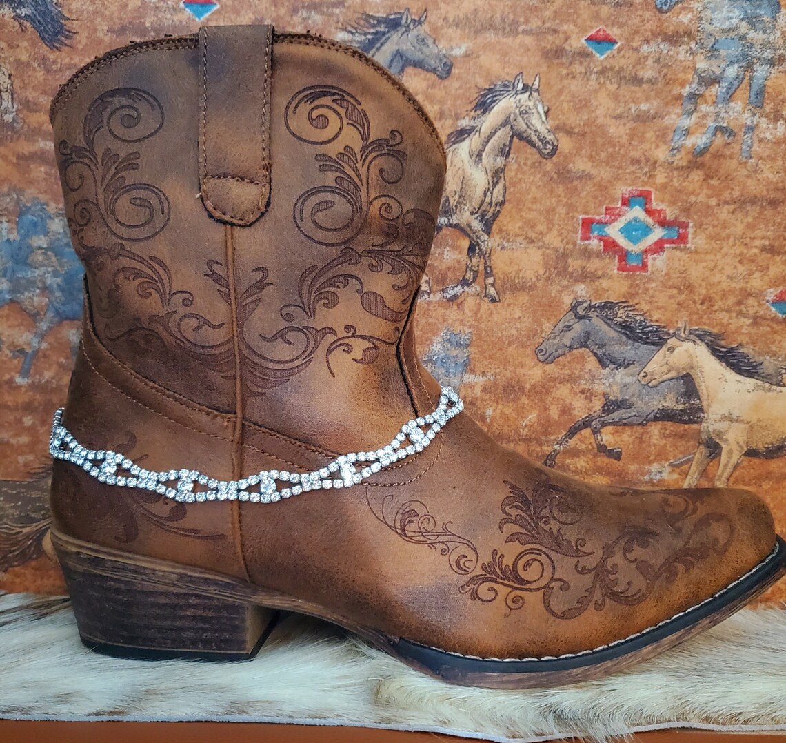 Bling Rhinestone Boot Bracelet, Boot Bling, Wedding Boots, Every Day ...