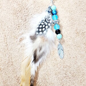 Keyring - Feather Key Ring With Beads and Metal Feather, Arrow, or ...