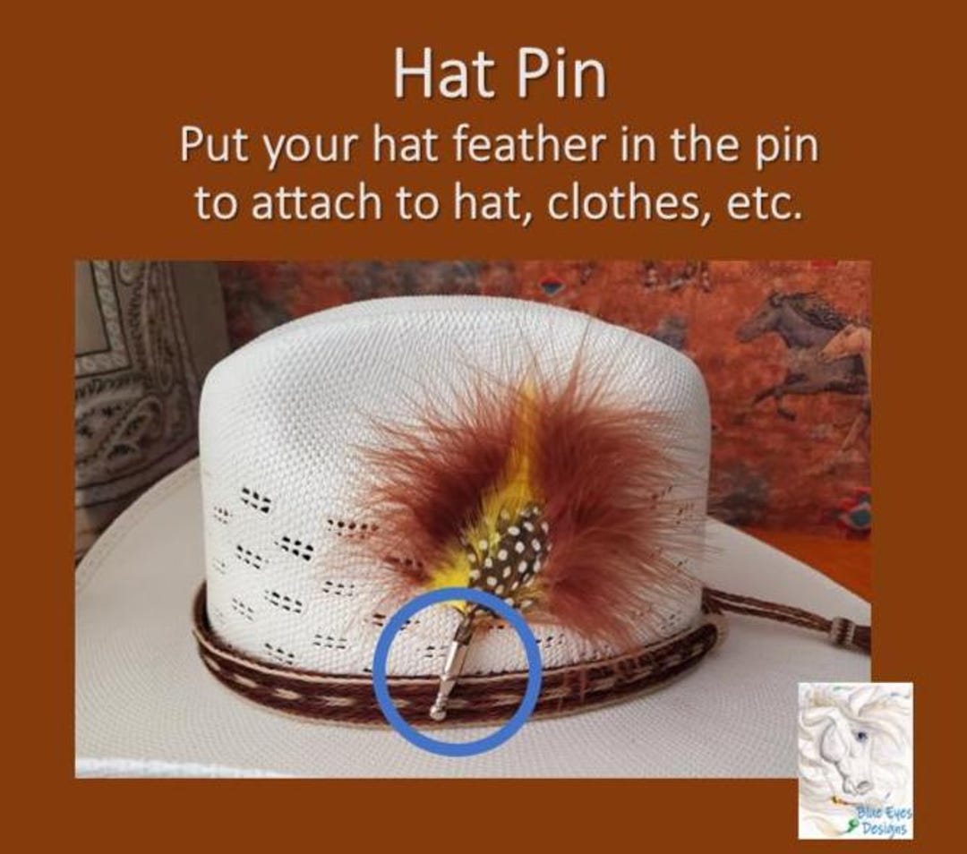 Hat Feather Pin. Metal Holder With a Pin to Attach to Hat or Clothing ...