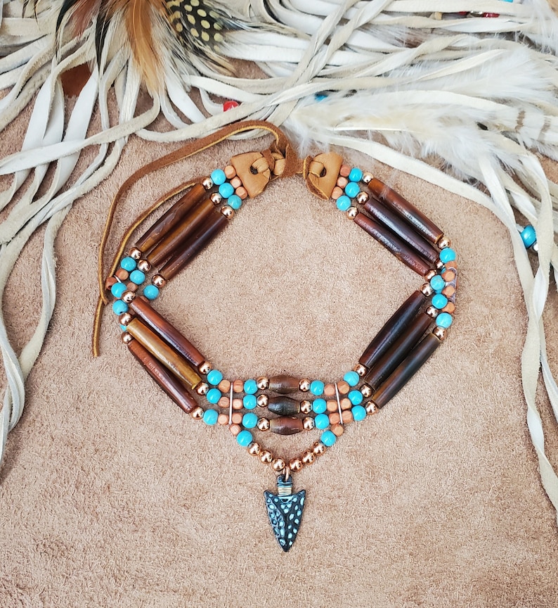 Native Hairpipe Choker With Arrowhead Handmade Native - Etsy