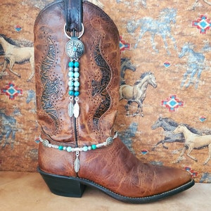 Boot Bling, Concho and Beads Boot Topper With Charm, Western, Handmade ...