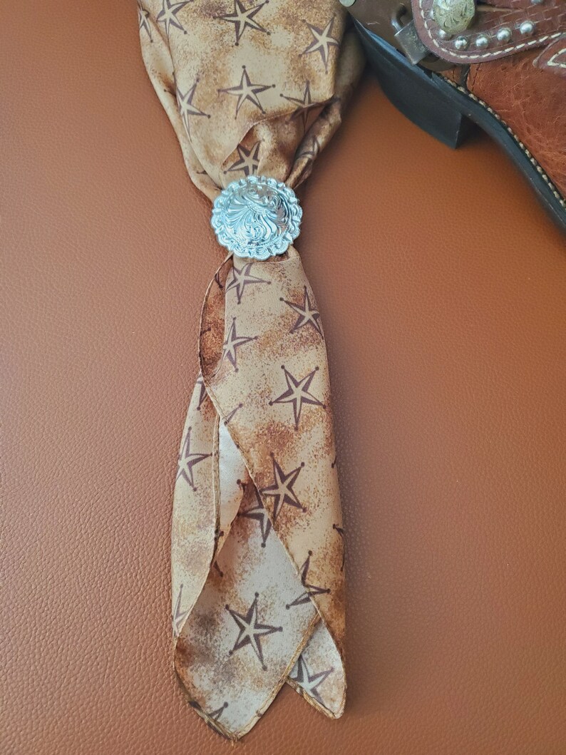 Concho Scarf Slide for Silk Wild Rag, Bandana, Scarf - Silver Color ...