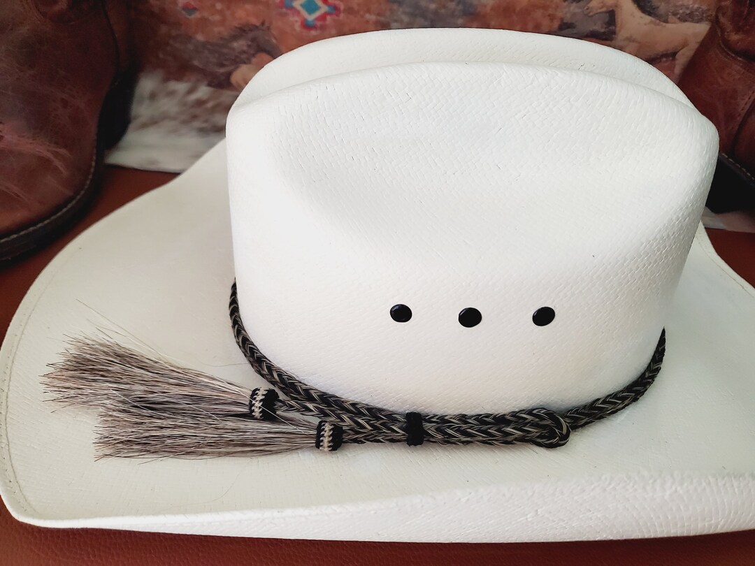 Horsehair Braided Hat Band 6 Colors 2 Side Horse Hair Tassels ...