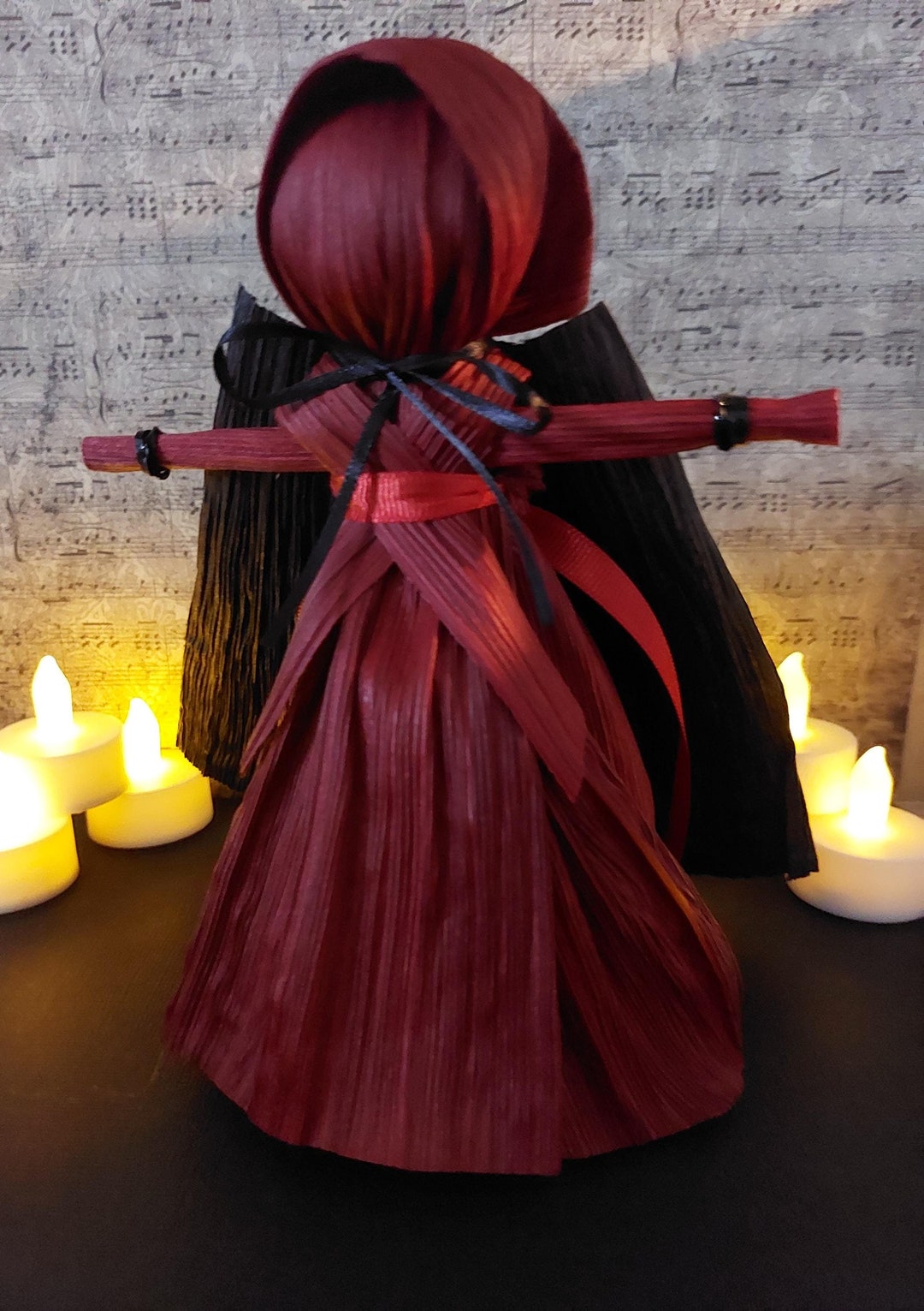 Red Vampire Corn Husk Doll - Etsy