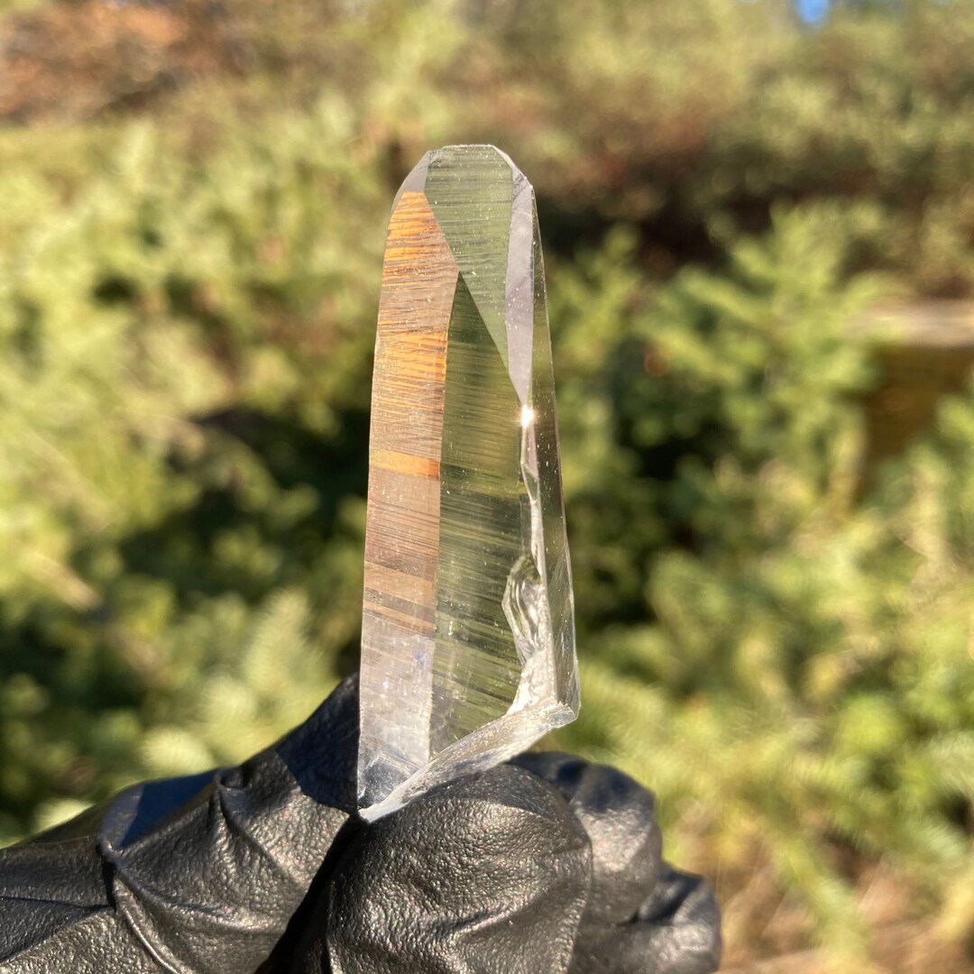 21g UNIQUE Colombian Lemurian Triangular Chisel Point With Small Window ...