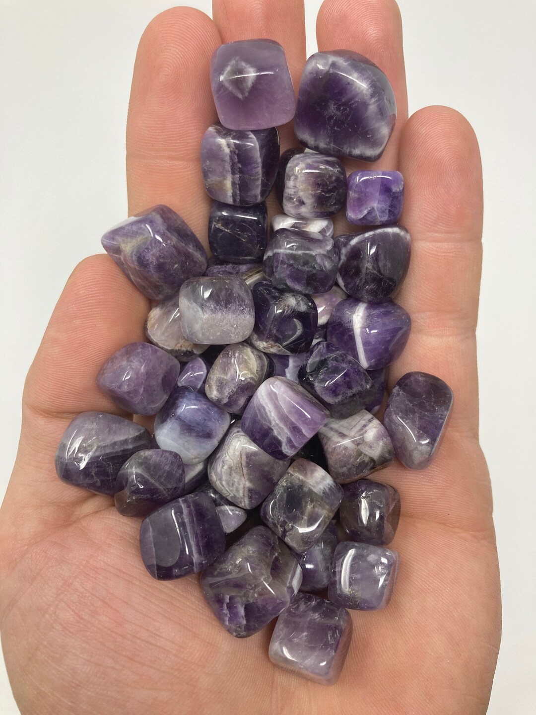 2 Chevron Amethyst Cubes Amethyst Tumbles Polished Chevron Amethyst ...