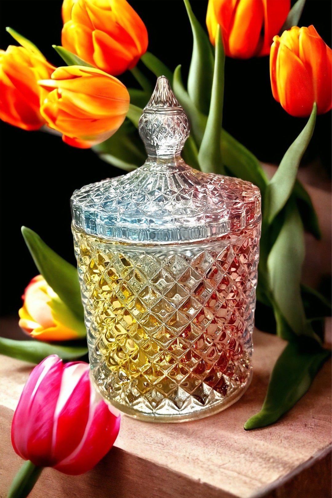 2024 Sale 6 Rainbow Vessels With Lids Candle Making Jar Candle Making ...