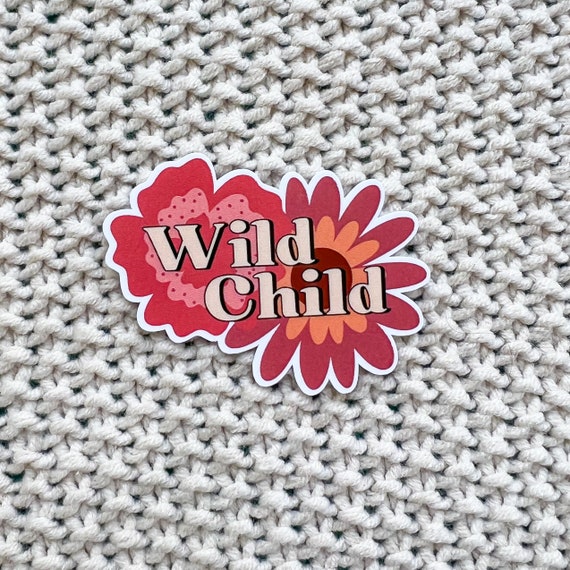 Stickers, Labels & Tags Stickers Wild Child circle sticker; Flowery ...