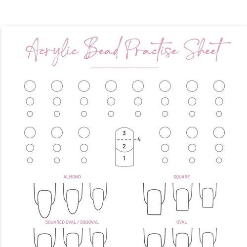Acrylic Bead Pick up Practice Sheet DIGITAL DOWNLOAD - Etsy
