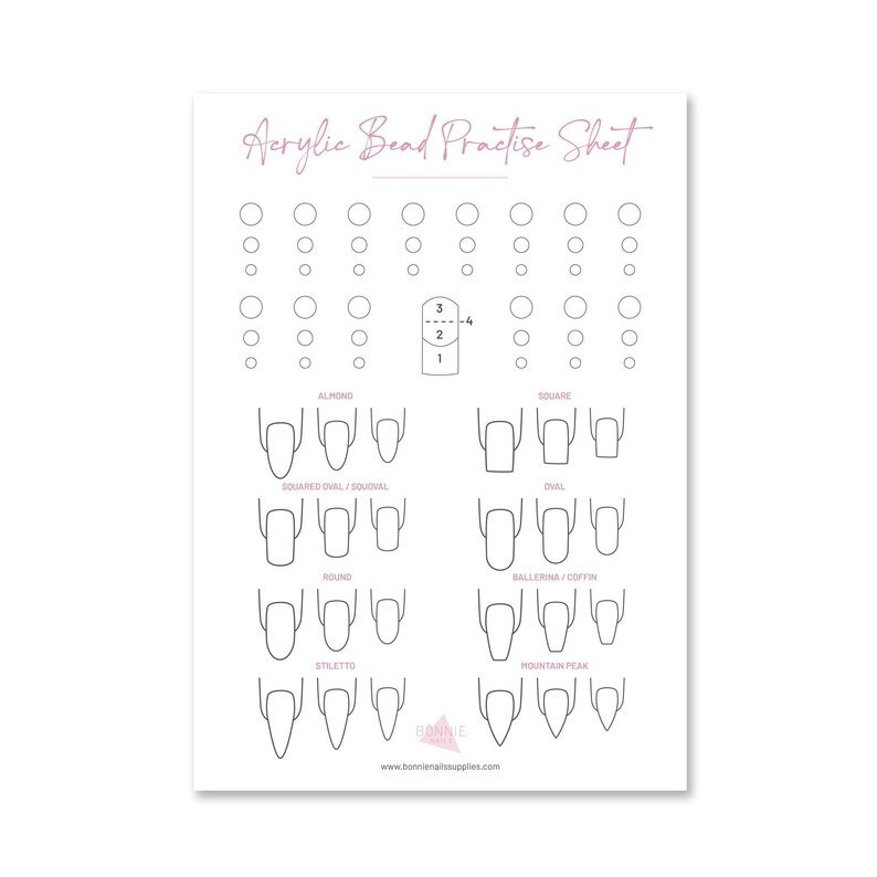 Acrylic Bead Nail Technician Practise Sheet X 3 - Etsy