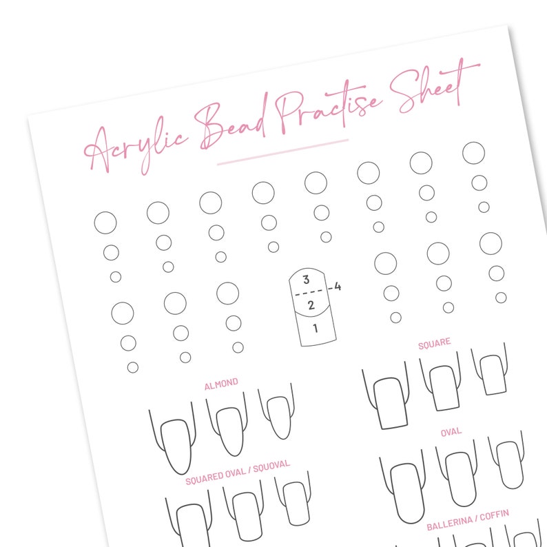 Acrylic Bead Nail Technician Practise Sheet X 3 - Etsy