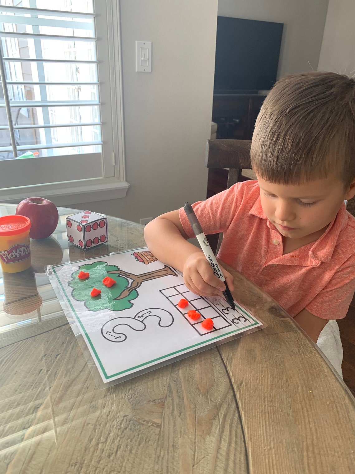 Preschool, Worksheets, Playdough, Tens Frames, Numbers, Apple Math - Etsy