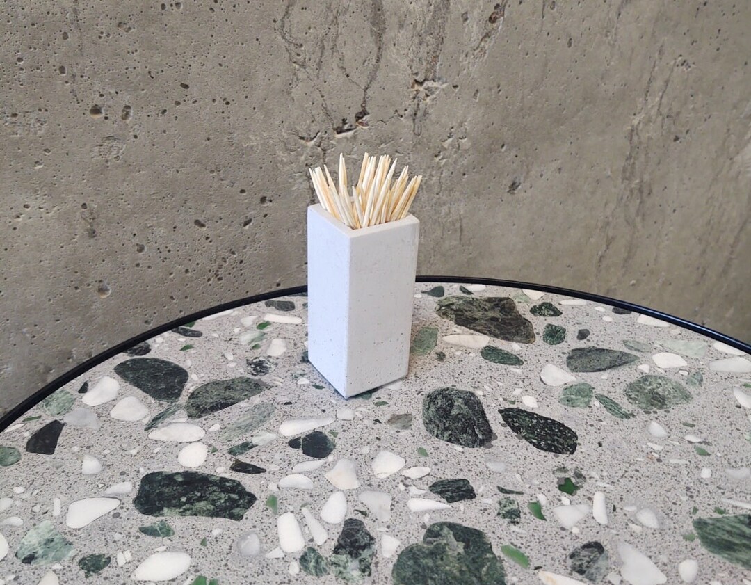Concrete Toothpick Dispenser Small Stand for Toothpicks Cement ...
