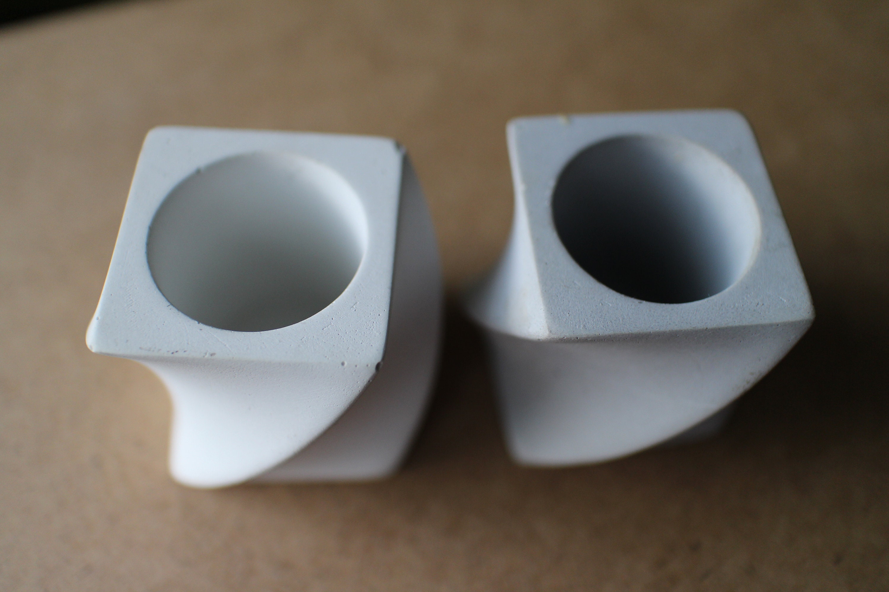 Set of 2 Mini Concrete Single Pen Stand Concrete Pencil Holder Beton ...
