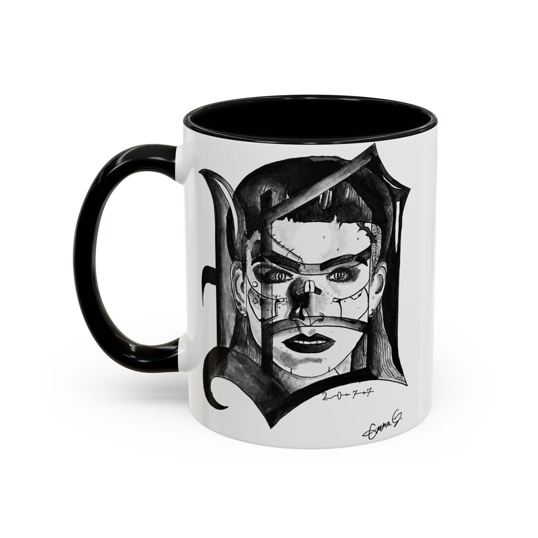 Mug, Cyberpunk 2077 V, Double Exposure Design, Gaming Coffee Cup, Gift ...